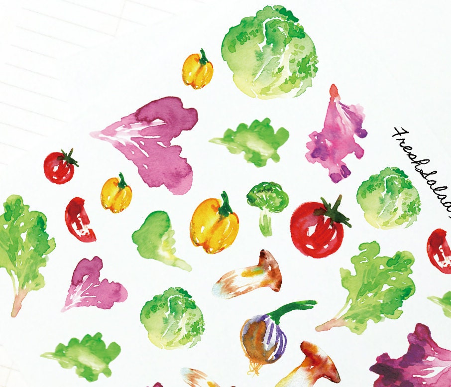 Fresh Salad Stickers Salad Stickers Planner Stickers Plant - Etsy