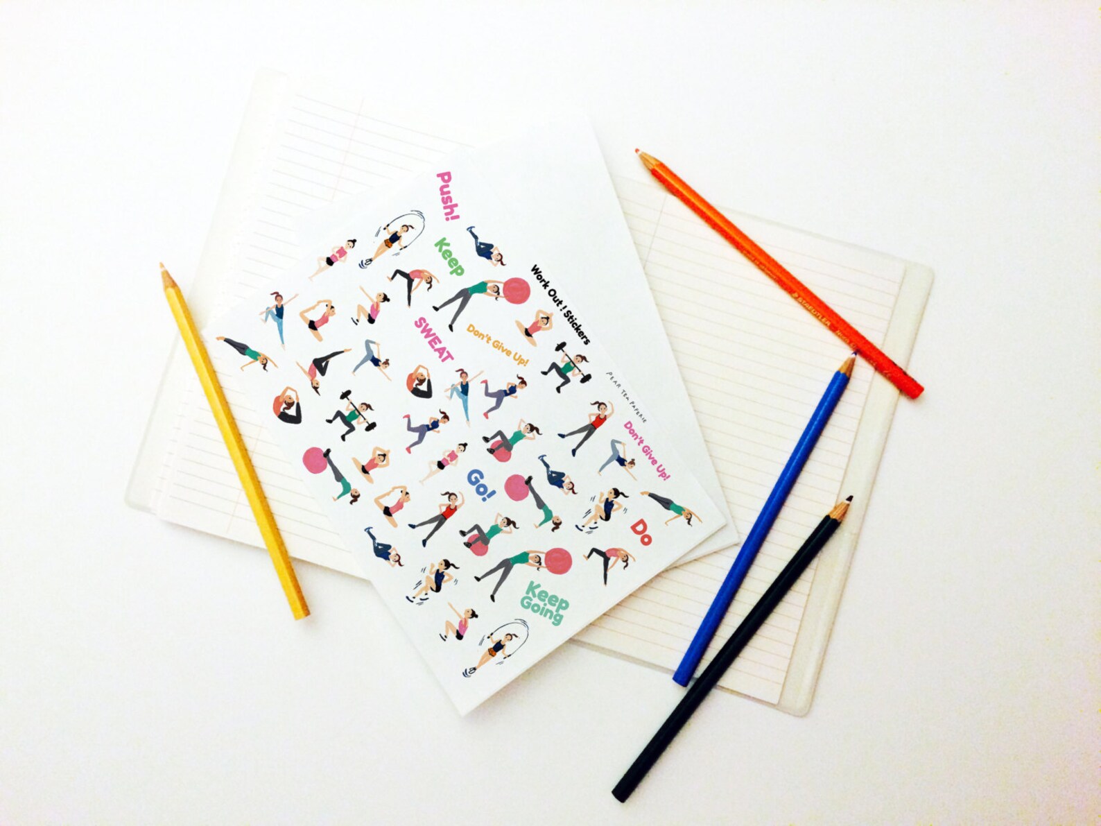 Work Out Series Stickers Exercise Stickers Fitness Stickers - Etsy