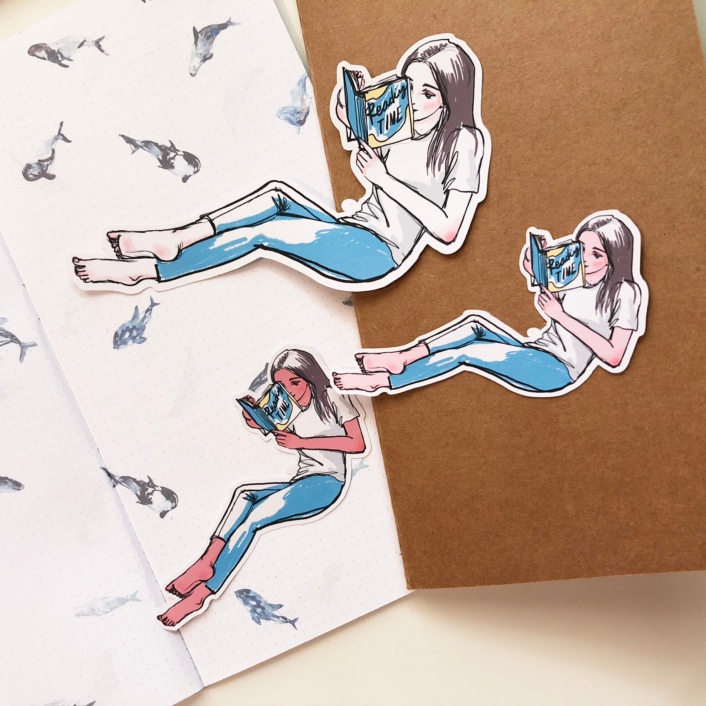 Summer Days Girls Stickers - 6 Sticker SET, Planner Stickers, Kawaii ...