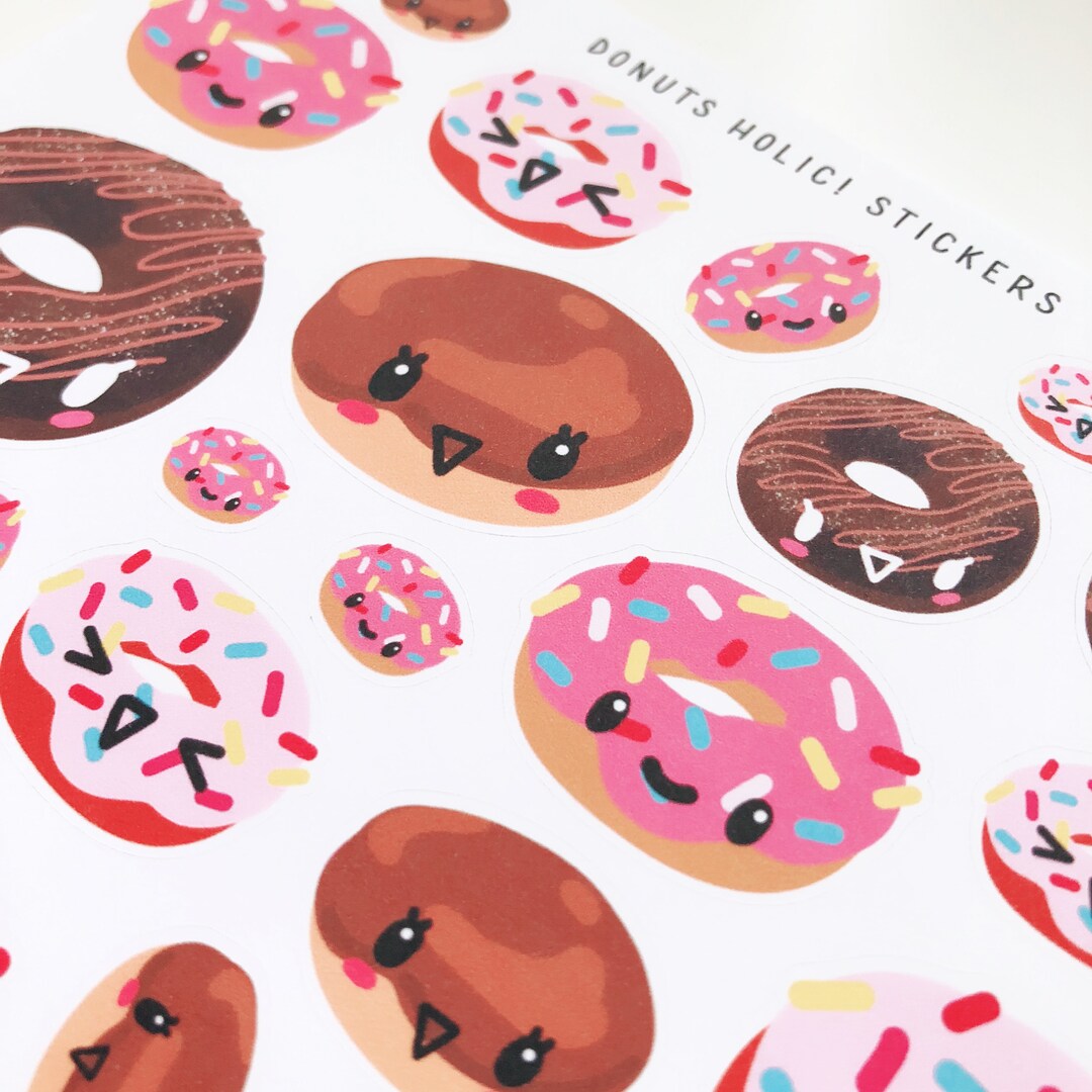 Donut Holic Stickers, Doughnut Stickers, Planner Stickers, Sticker Art ...