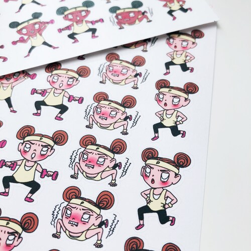 Work Out Series Stickers Exercise Stickers Fitness Stickers - Etsy