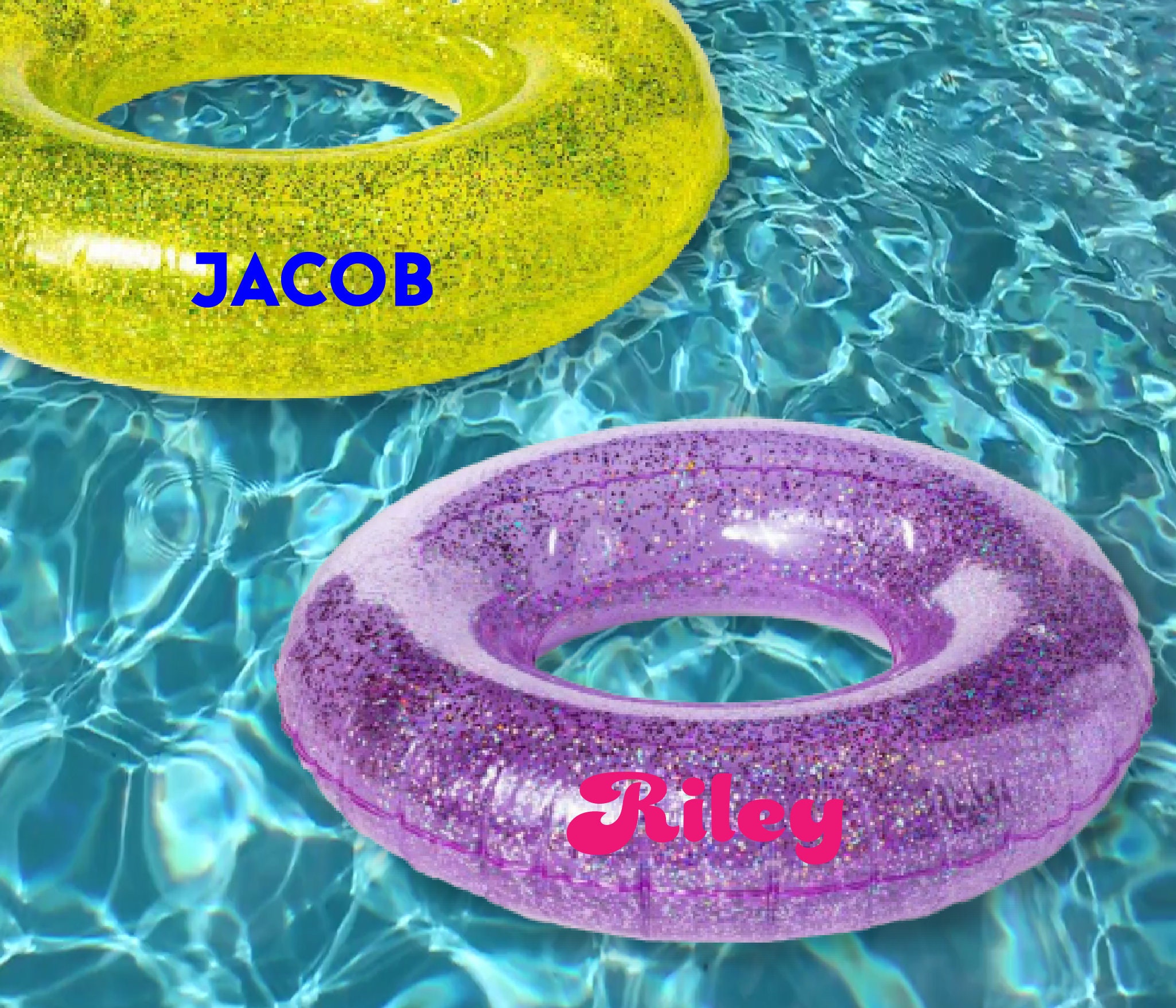 NEW COLORS!! | Double the Glitter! Personalized Colored Pool Float W ...