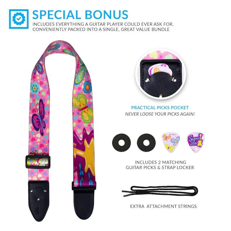 Kids Guitar Strap Pink Guitar Strap for Girls | Etsy