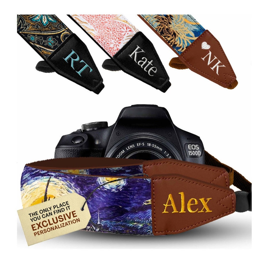 Personalized Camera Strap, Custom Embroidery Camera Strap Vegan Camera ...