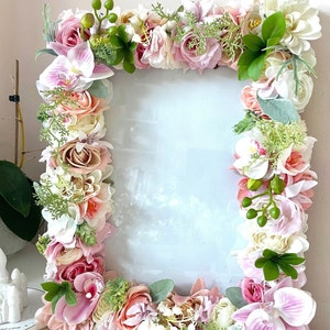 Floral Photo Frame: 3D Silk Flower Picture Frame - Etsy