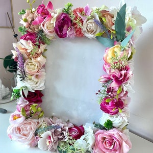 Floral Photo Frame: 3D Silk Flower Picture Frame - Etsy