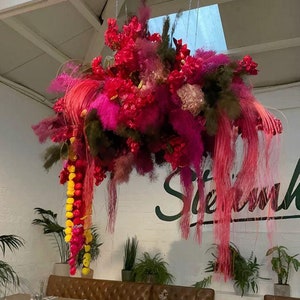 Large Floral Cloud Installation, Suspended Floral Display, Floral ...