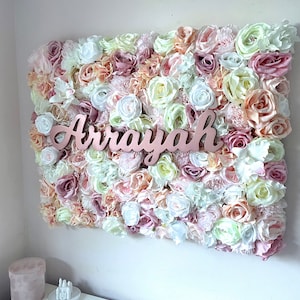 Flower Wall With Name Sign, Nursery Wall Decor, Personalised Flower ...