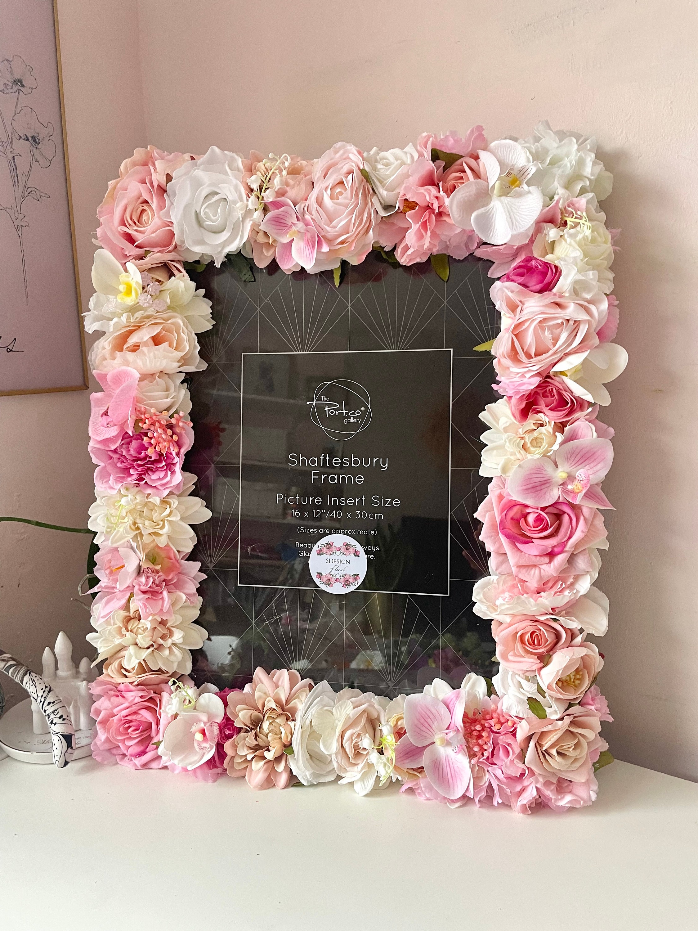 Floral Photo Frame, Pink Rose Decor, Custom Picture Frame - Etsy