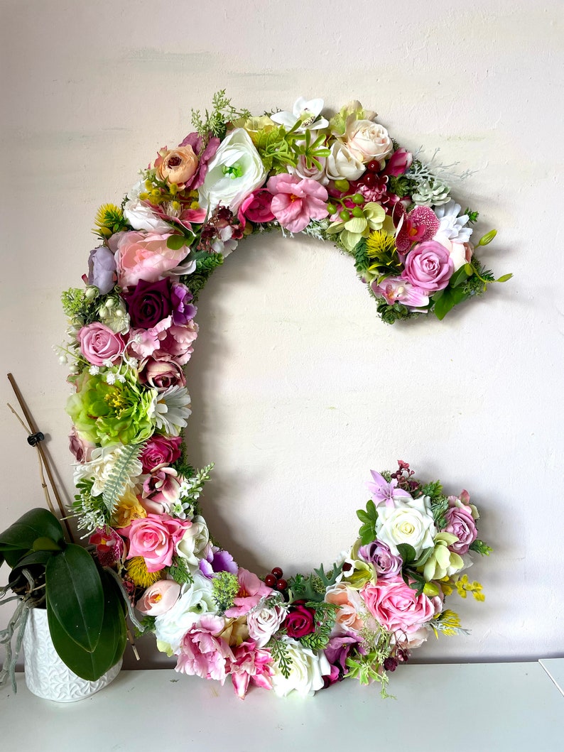 Large 3D Flower Letters With Moss Large Flower Letters - Etsy