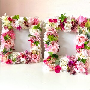 Floral Photo Frame, Pink Rose Decor, Custom Picture Frame - Etsy