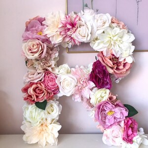 Pink Flower Letter R Flower Wall Letter Nursery Baby Name - Etsy UK