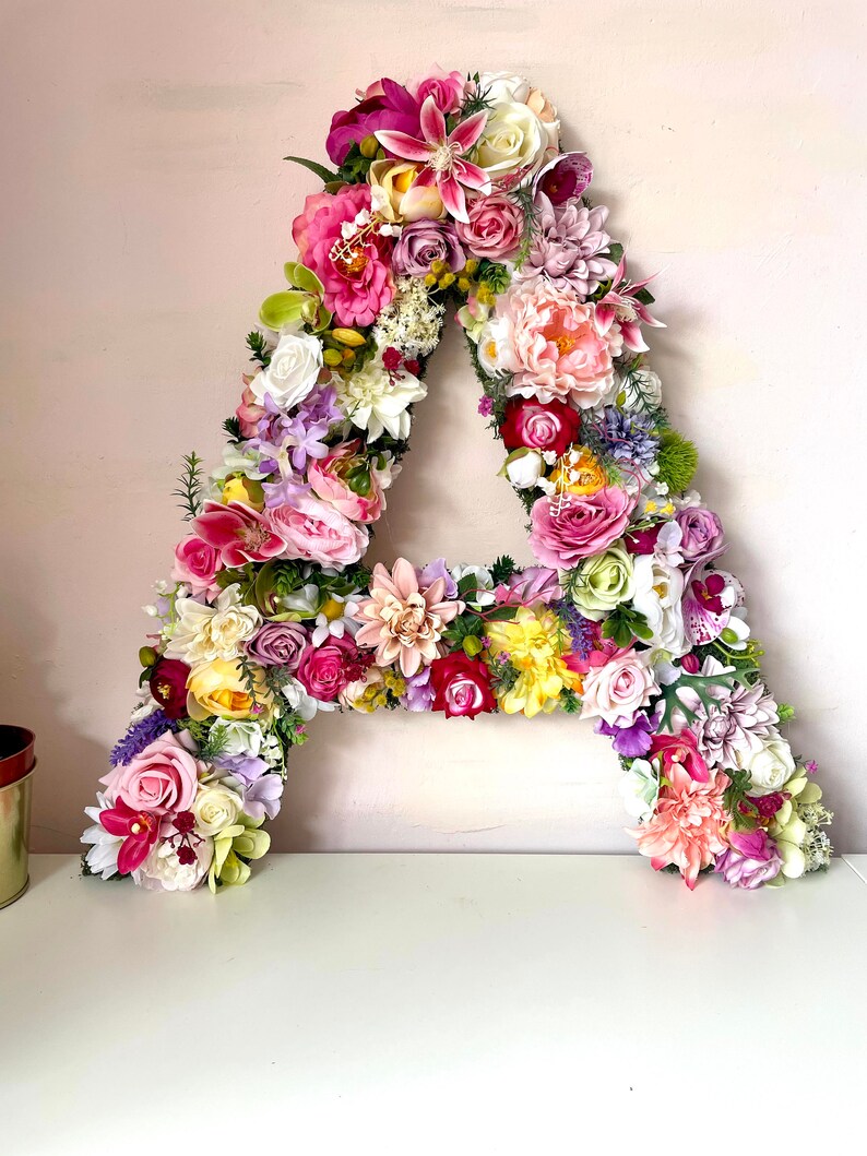 3D Flower Letters Floral Alphabet Wedding Initials Greenery - Etsy