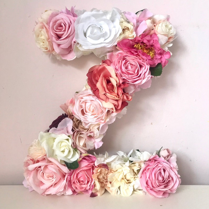 Pink Flower Letter R Flower Wall Letter Nursery Baby Name - Etsy UK