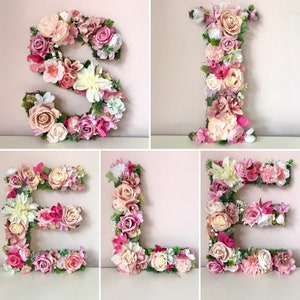 3D Flower Letters, Floral Alphabet, Wedding Initials, Greenery Letter ...