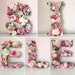 3D Flower Letters, Floral Alphabet, Wedding Initials, Greenery Letter ...