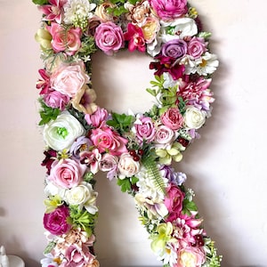 Large Flower Letters 16", 24", 32",giant Floral Letter, Nursery Letter ...