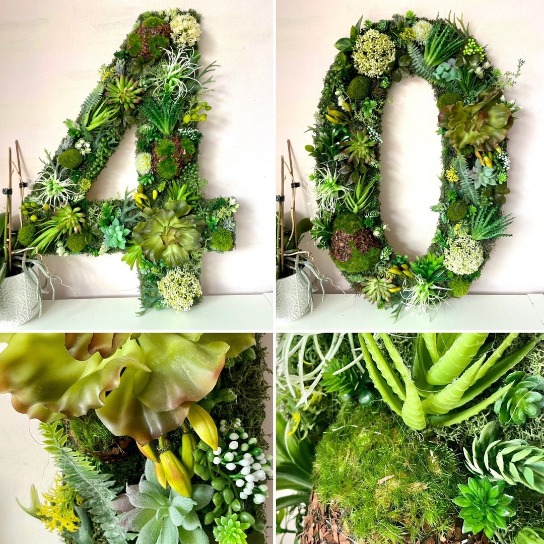Moss Numbers/ Letters, Large Moss Letters, Botanical Birthday Decor ...