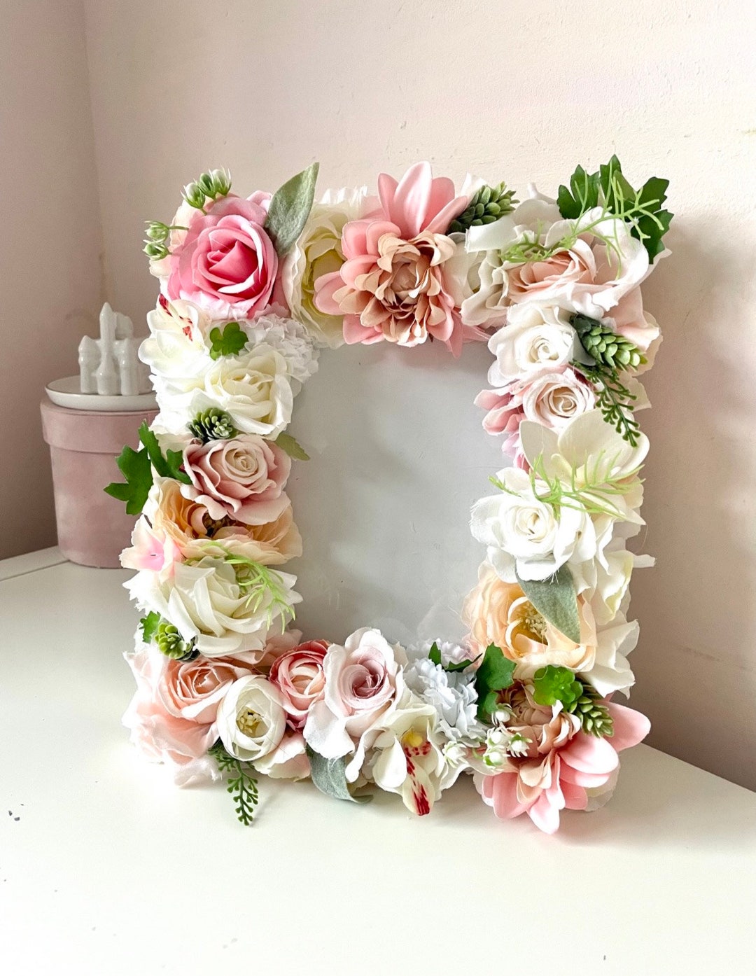 Custom Floral Photo Frame, Flower Picture Frame, Bereavement Gift ...