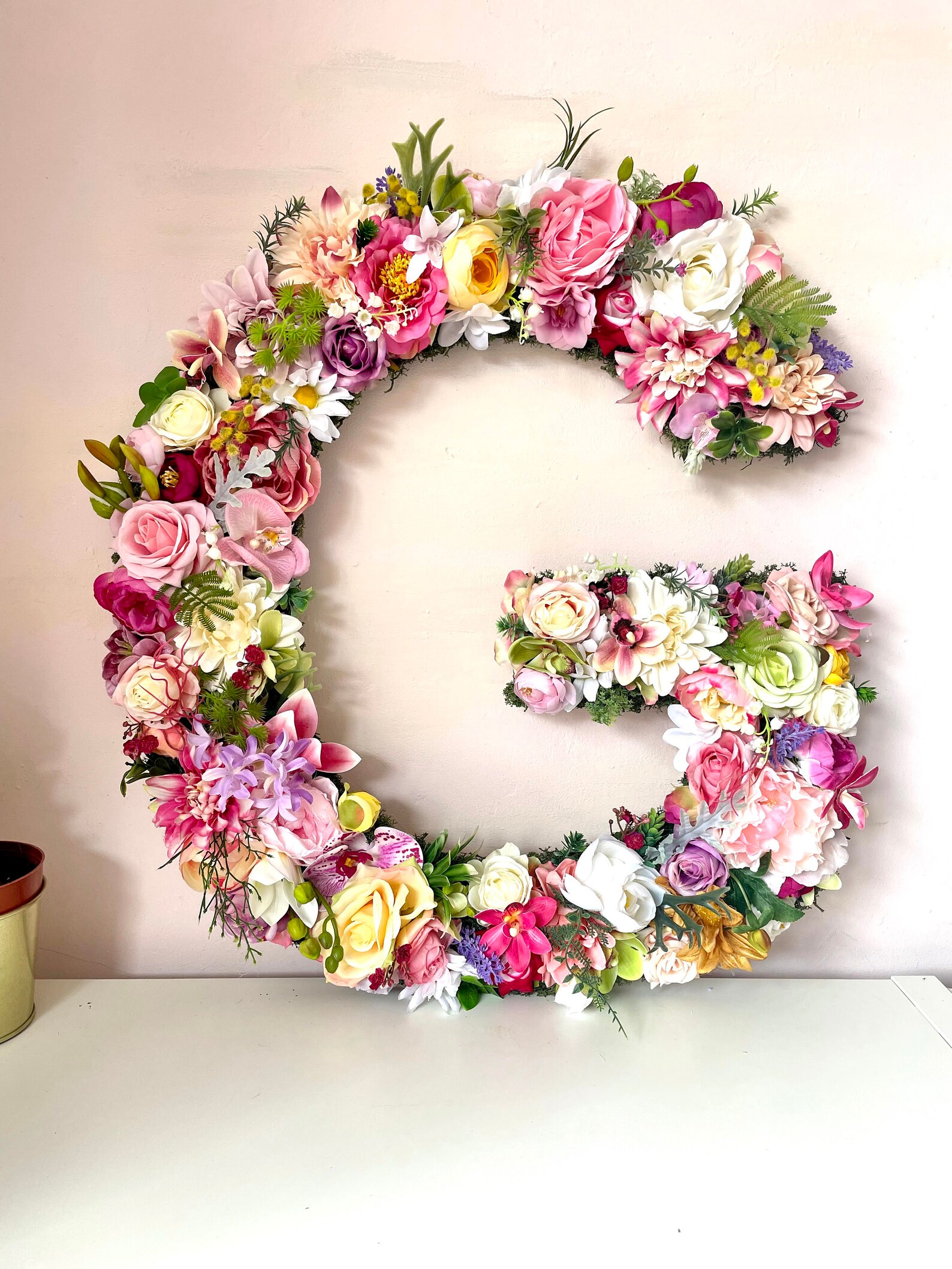 3D Flower Letters Floral Alphabet Wedding Initials Greenery - Etsy