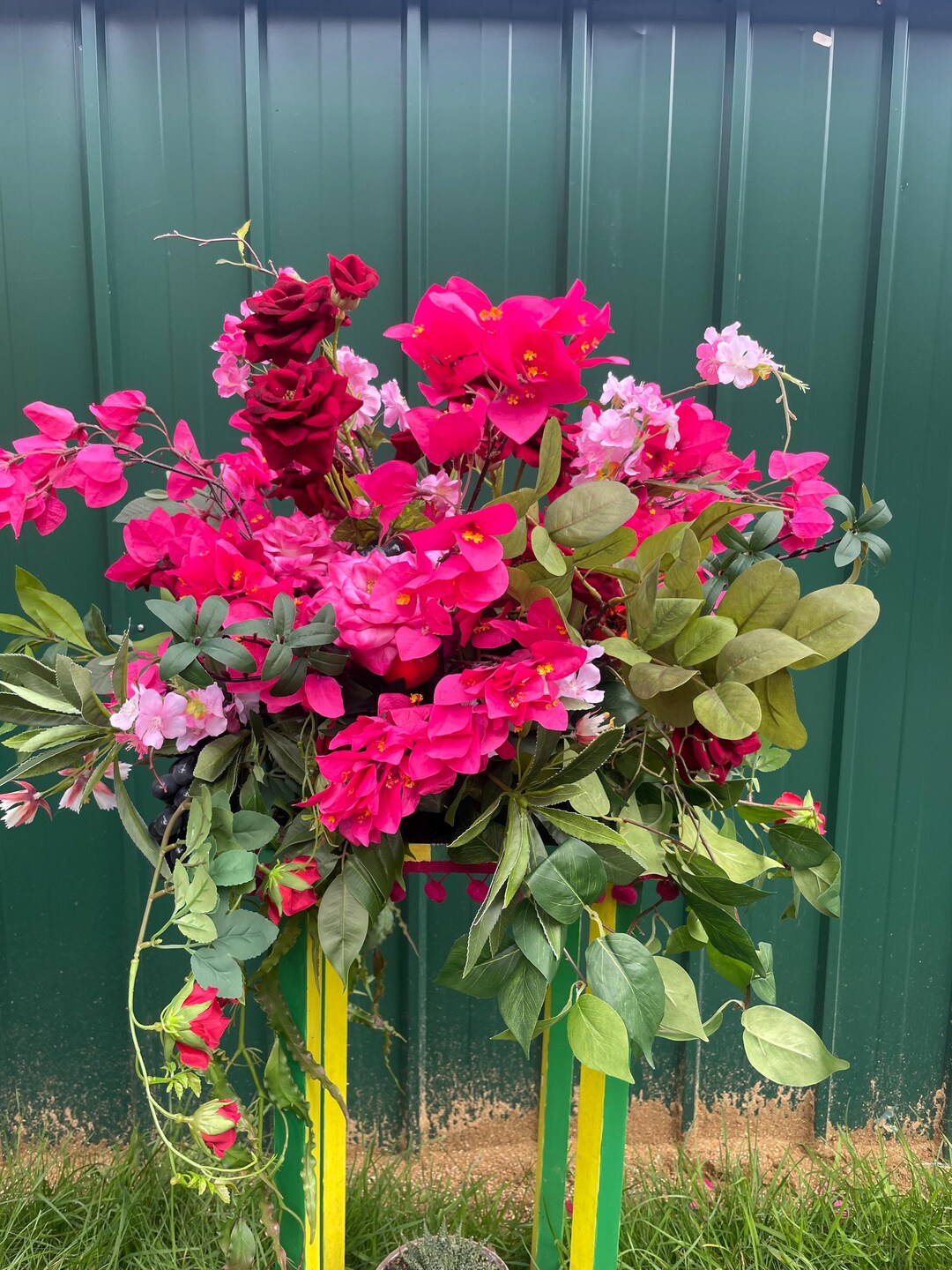 Fuchsia Pink Flower Arrangement, Hot Pink Flower Display, Wedding ...