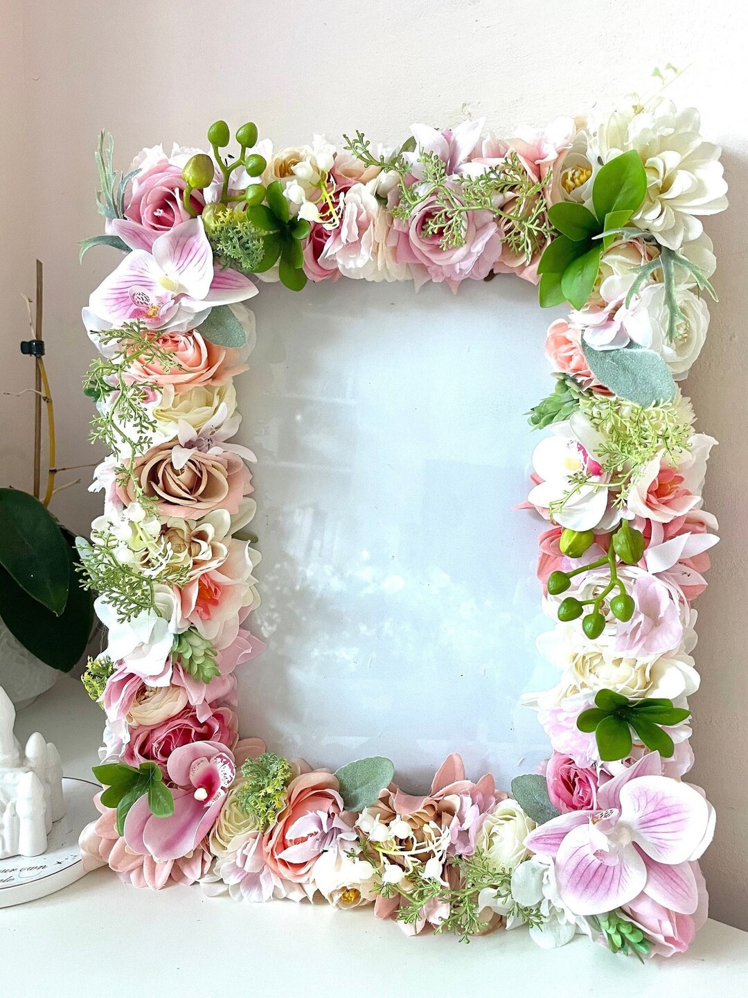 Floral Photo Frame: 3D Silk Flower Picture Frame - Etsy