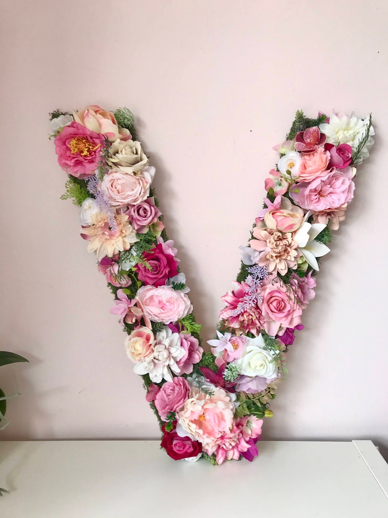 Flower Letter Eden Garden Large Floral Letter Initials | Etsy