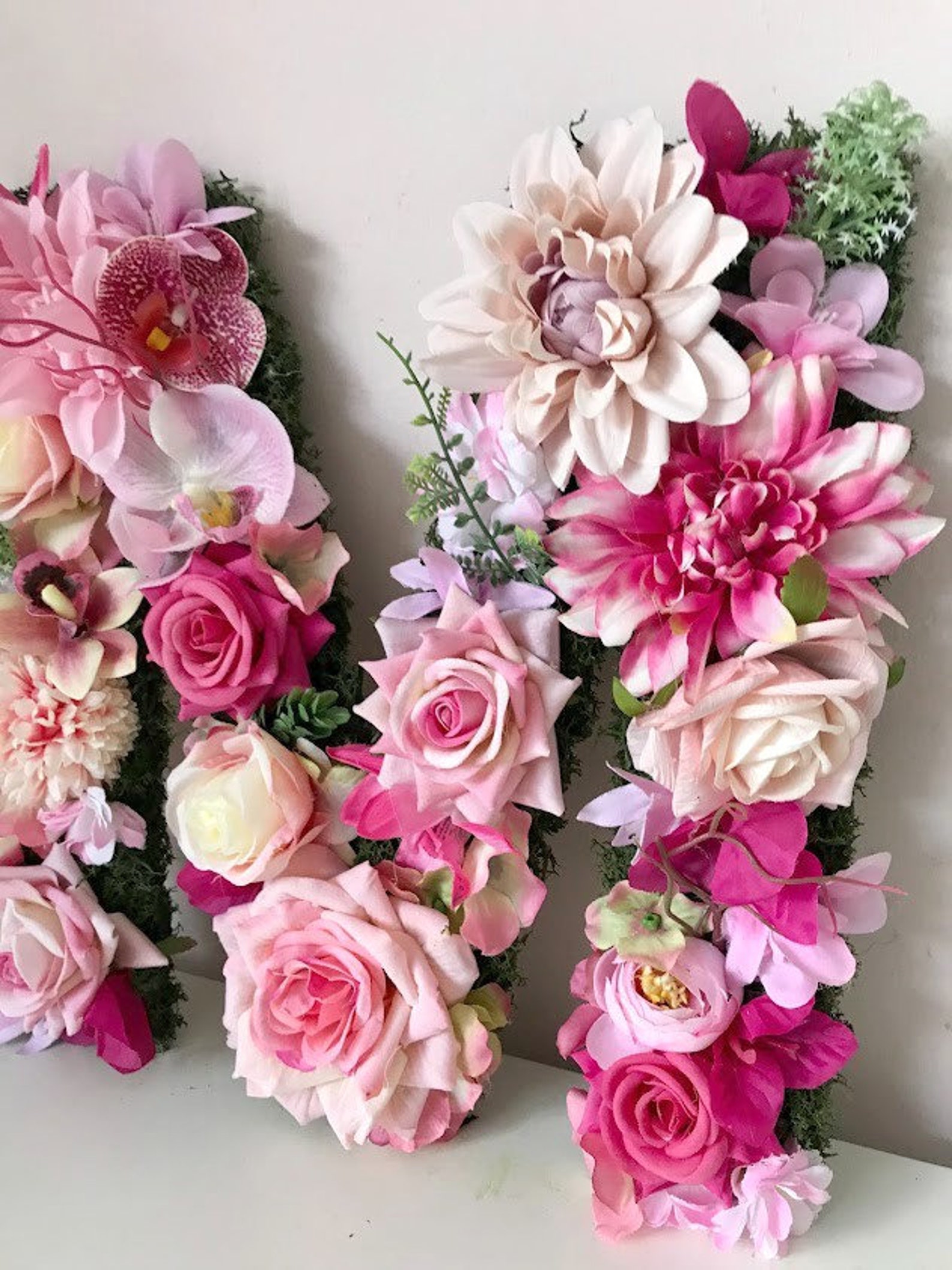 Flower Letter With Moss Floral Letters Woodland Nursery | Etsy Canada