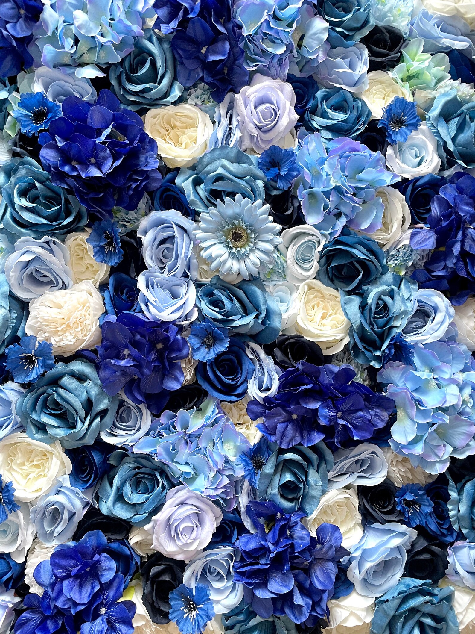 Blue Flower Wall 3D Floral Wall Backdrop Rose and Hydrangea - Etsy UK