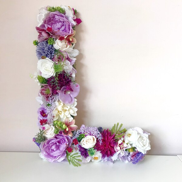 Pressed Flower Initials Nursery Wall Art - Etsy