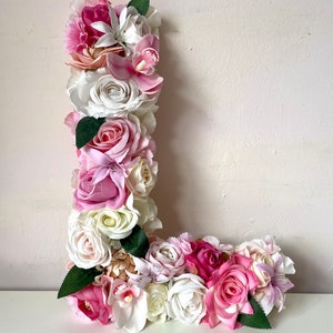 Pink Flower Letter R Flower Wall Letter Nursery Baby Name - Etsy UK