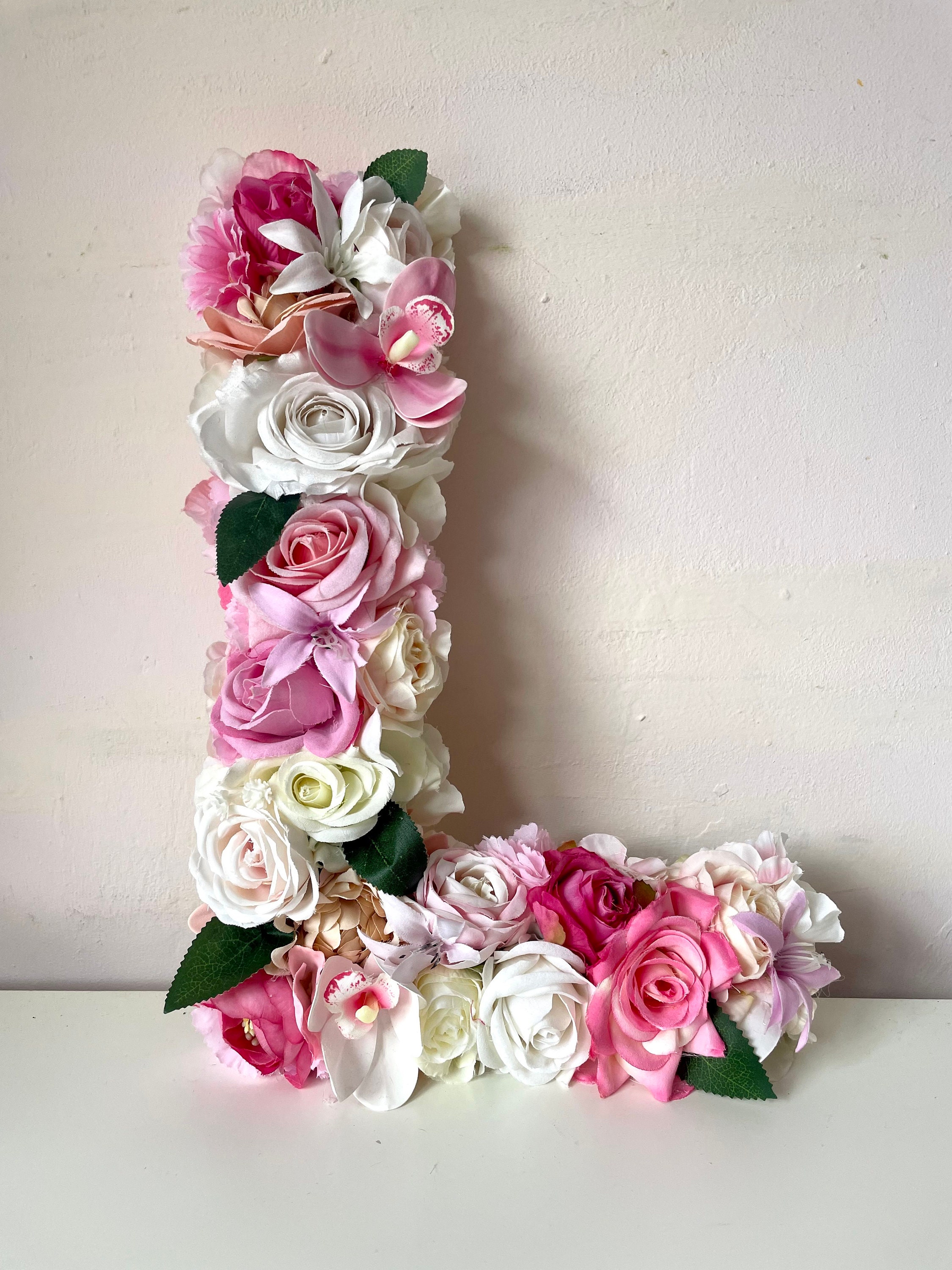 Pink Flower Letter R Flower Wall Letter Nursery Baby Name - Etsy UK
