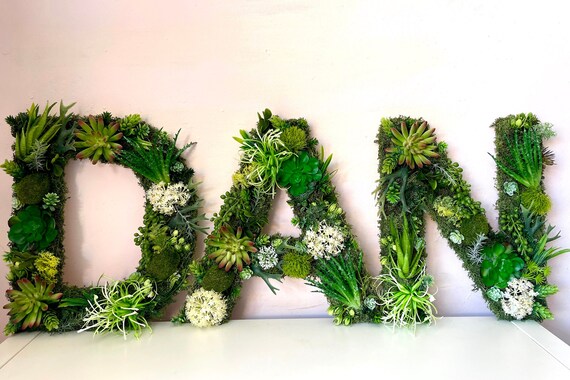 Large Moss Wall Letters 60cm Moss Logo Sign Botanical | Etsy