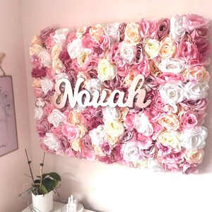 Artificial Flower Wall, Name Sign Over Crib, Baby Shower Gift, Kids ...