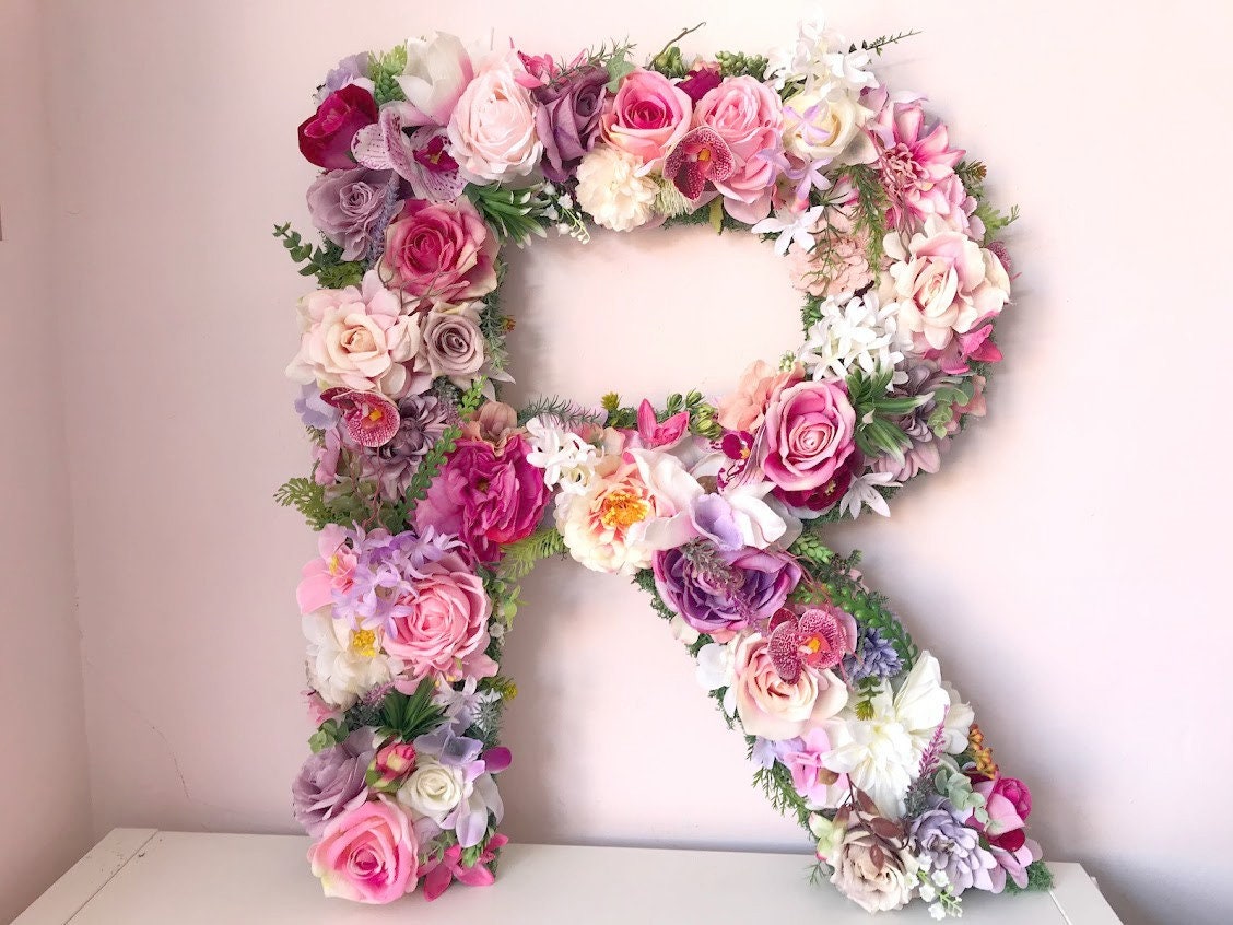 Colourful 3D Flower Letters Floral Letter Woodland Nursery - Etsy UK