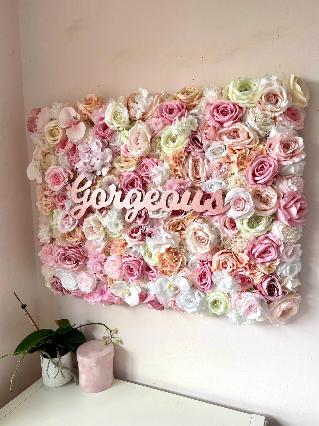Customised Flower Wall, Custom Flower Wall, Baby Girl Nursery Decor ...