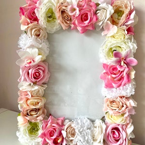 Floral Photo Frame, Pink Rose Decor, Custom Picture Frame - Etsy