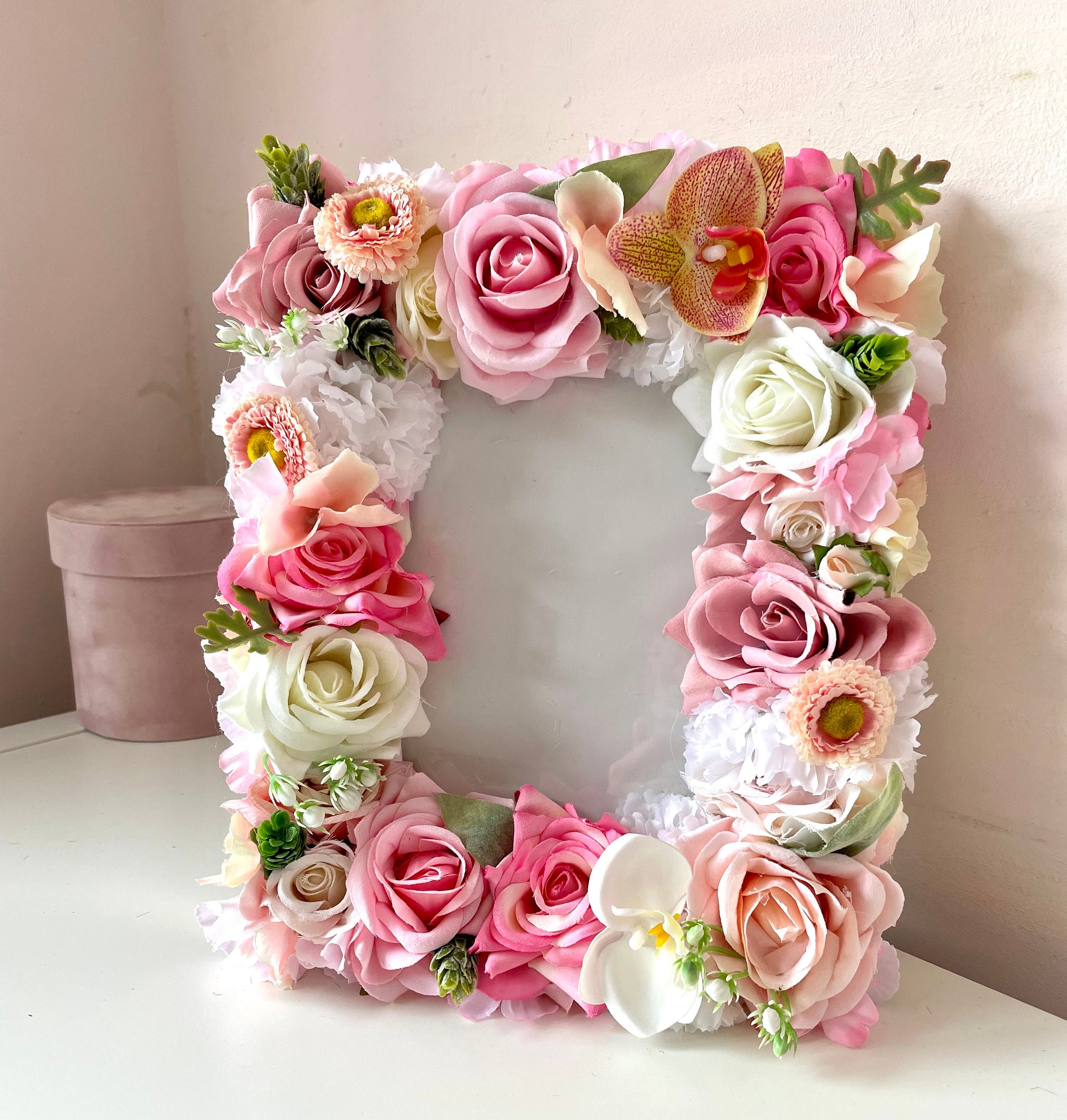 Floral Photo Frame: 3D Silk Flower Picture Frame - Etsy