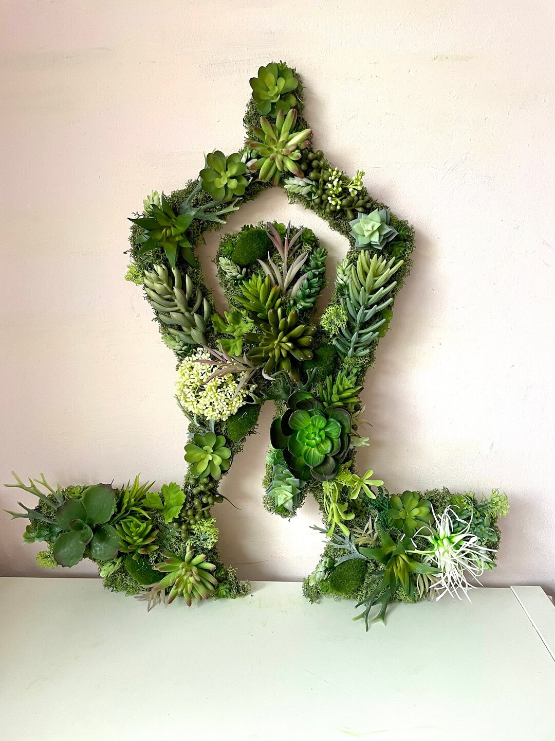 Moss Yoga Pose Sign: Faux Succulent Greenery Wall Art - Etsy UK