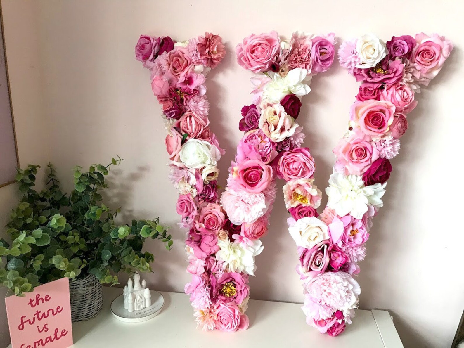 Pink Flower Letter Nursery Floral Decor First Birthday - Etsy UK