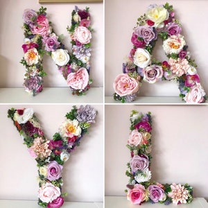 3D Flower Letters, Large Floral Letters, Woodland Wall Decor, Nursery ...