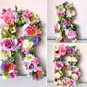 Large Flower Letters 16", 24", 32",giant Floral Letter, Nursery Letter ...