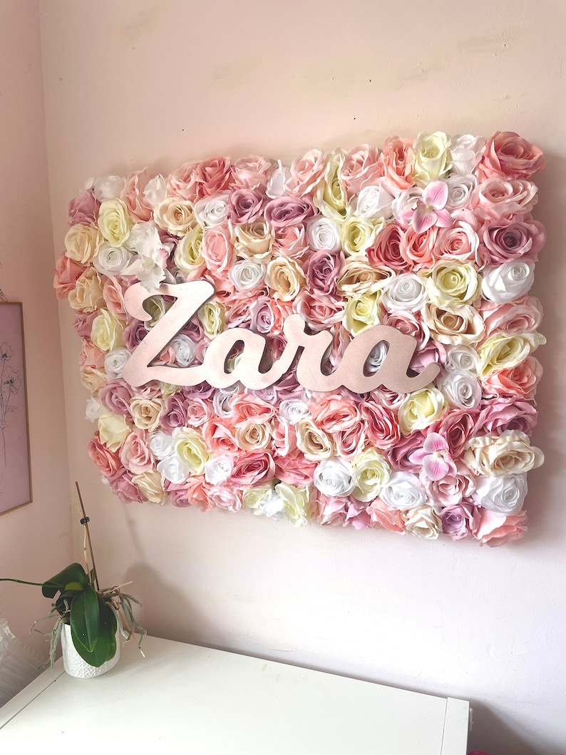 Custom Flower Wall Pink Floral Wall Nursery Decor Salon - Etsy