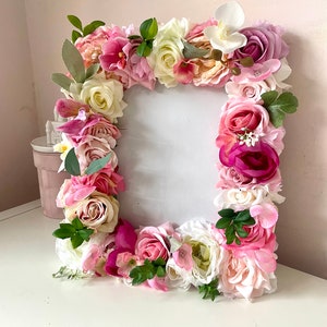 3D Flower Photo Frame, Floral Picture Frame, Pink Flower Frame, Gift ...