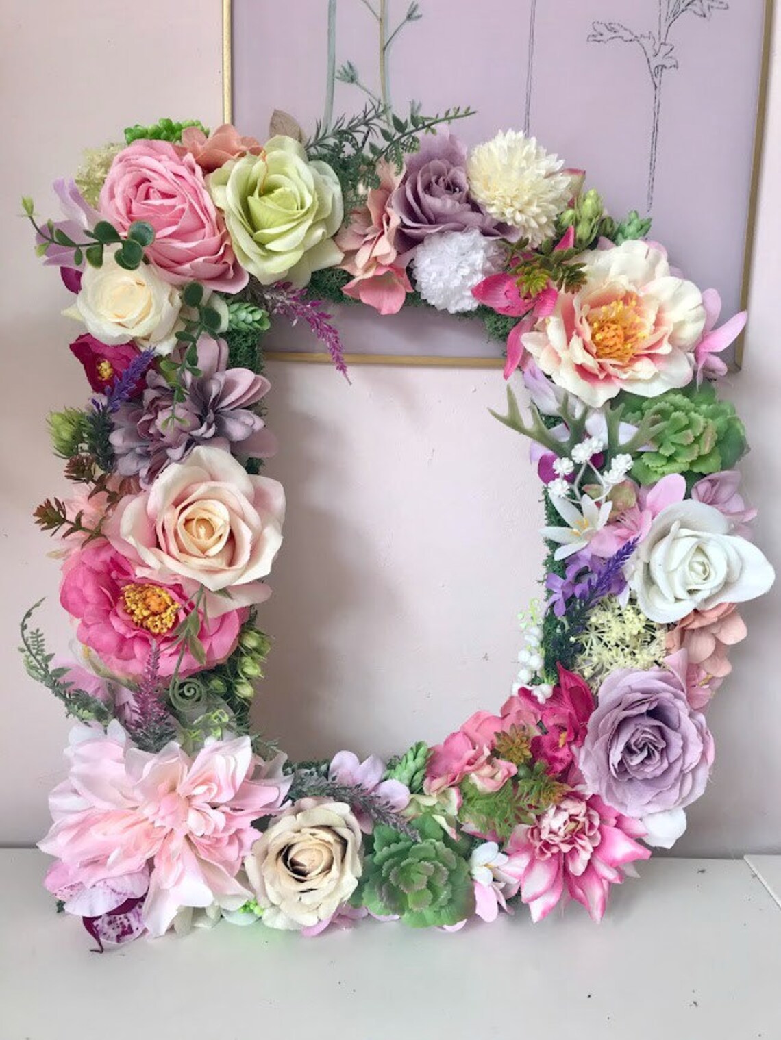 Flower Letter Eden Garden Large Floral Letter Initials | Etsy