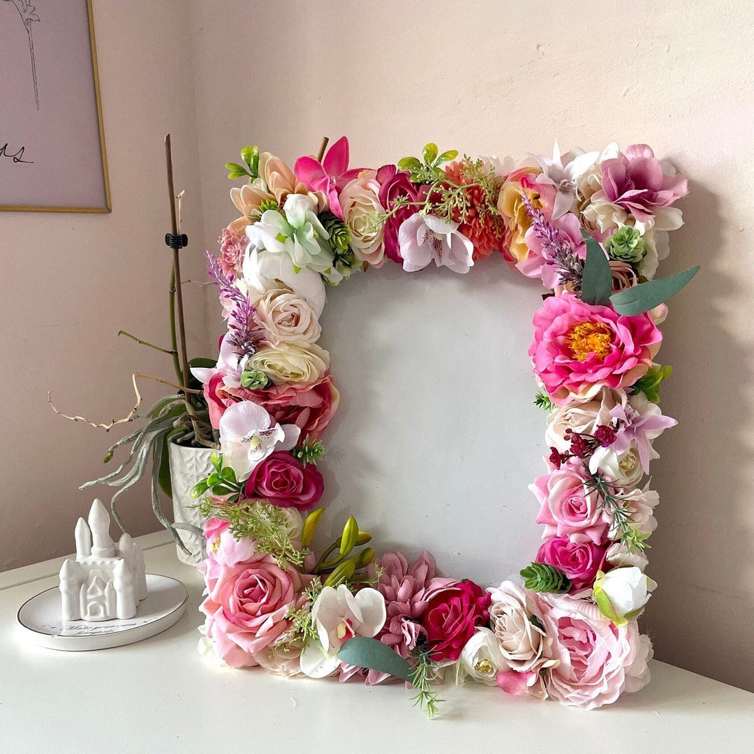 Buy Floral Photo Frame: Silk Flower Picture Frame, Wedding Decor Online ...