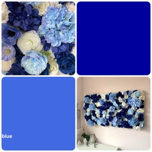 Blue Flower Wall, 3D Floral Wall Backdrop, Rose and Hydrangea Flower ...