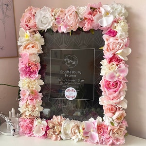 Blush Pink Floral Photo Frame: Silk Flower Picture Frame - Etsy