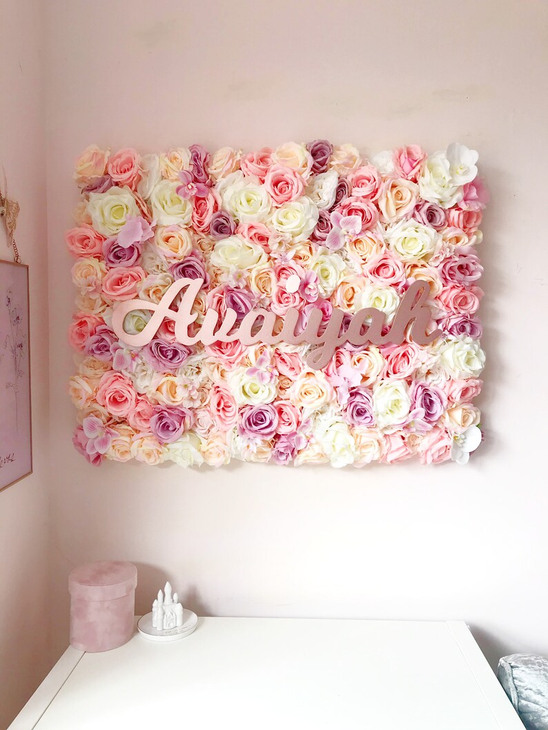 Custom Flower Wall Pink Floral Wall Nursery Decor Salon | Etsy