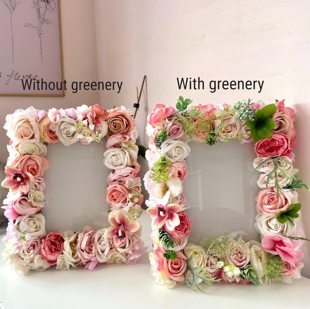 3D Floral Photo Frame: Handmade Silk Flower Keepsake - Etsy